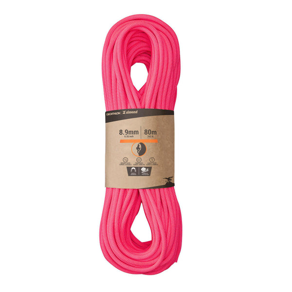 CLIMBING STANDARD TRIPLE ROPE 8.9 mm x 80 m - EDGE ROSE | Decathlon Lebanon